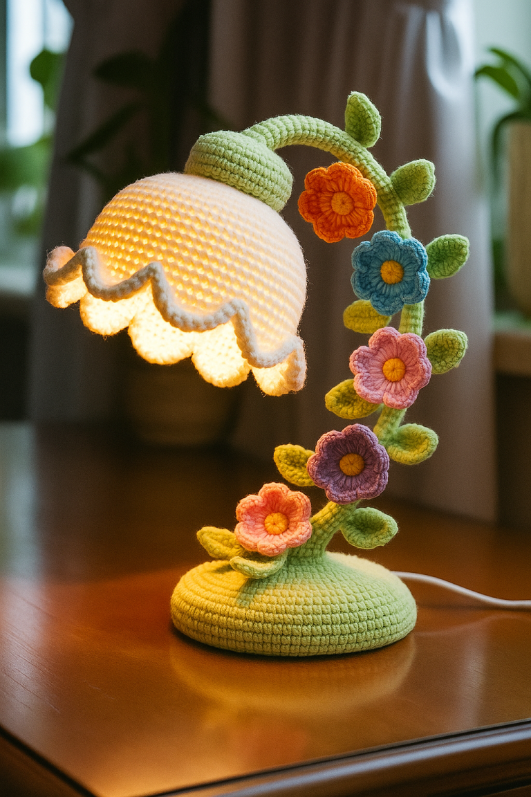 Amigurumi Flower Desk Lamp - Free Crochet Pattern